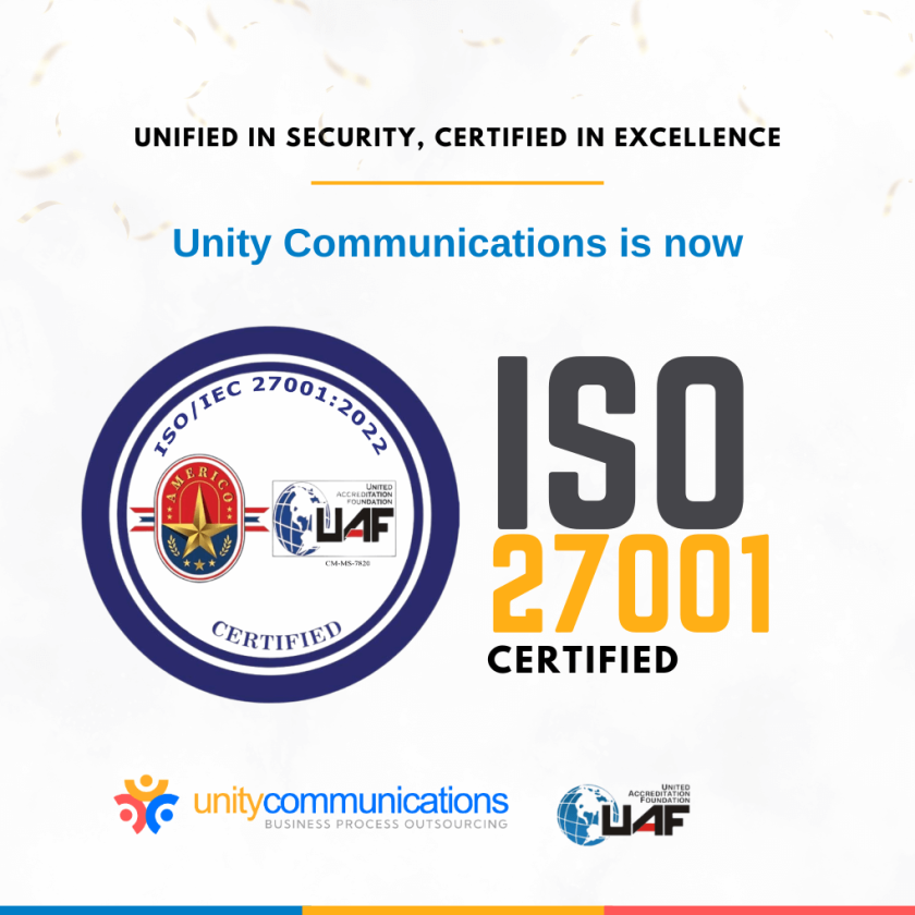 Unity Communications Achieves ISO 27001 Certification